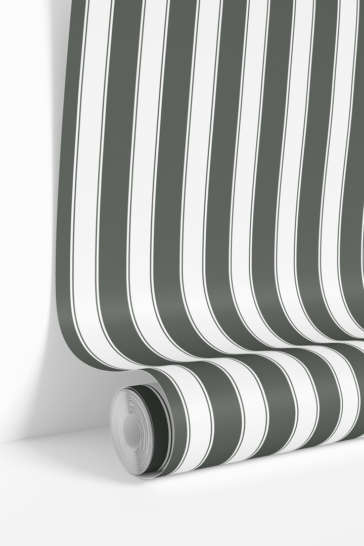 Dark Green Stripes Wallpaper – Gentle Room