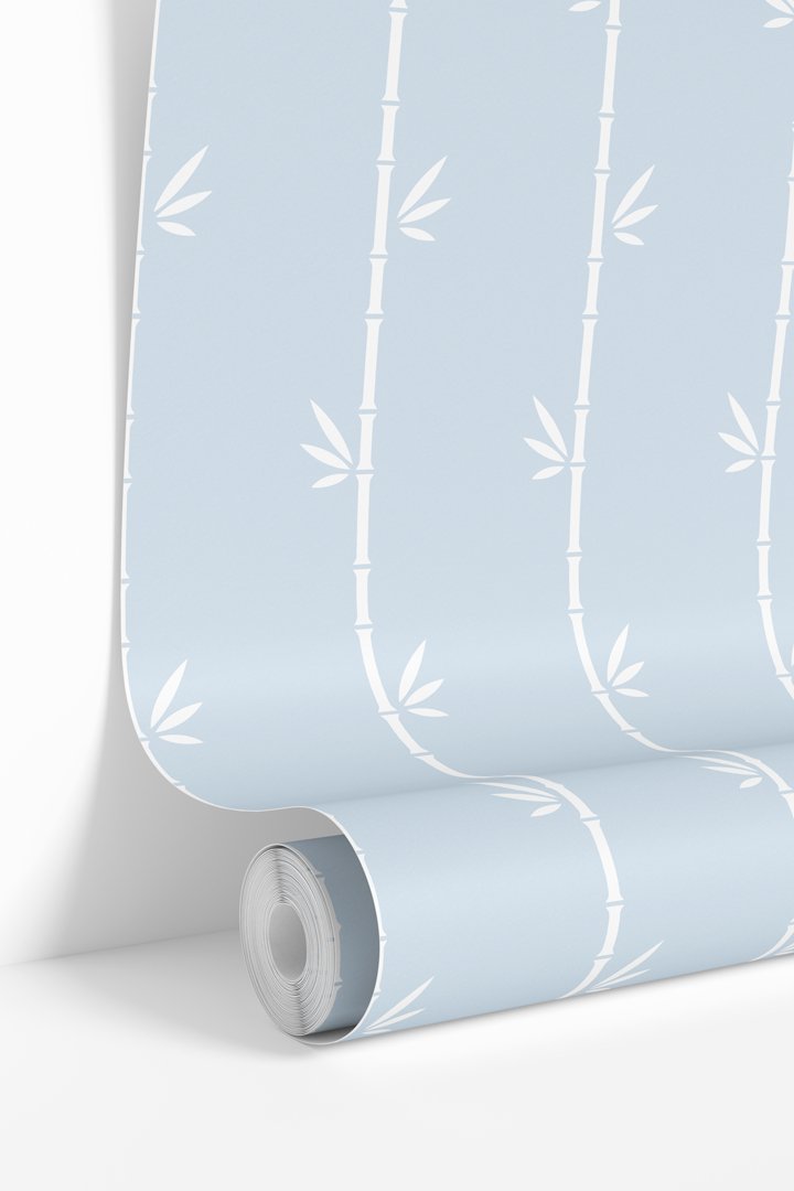 Light Blue Bamboo Wallpaper – Gentle Room